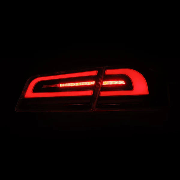12-21 Tesla Model S LUXX-Series LED Tail Lights Black Red (With Black ...